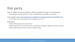 Risk Parity with Uncertain Risk Contributions | PDF