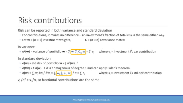 Risk Parity with Uncertain Risk Contributions | PPT