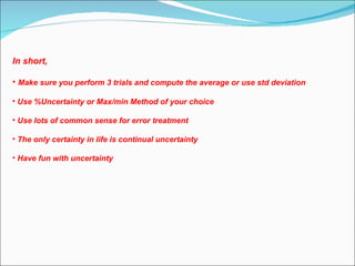 IB Chemistry, IB Biology on Uncertainty calculation, error analysis and ...
