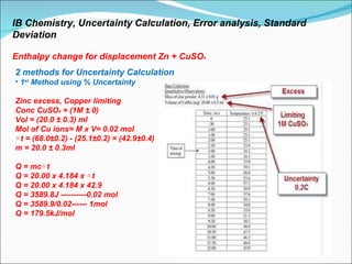 IB Chemistry, IB Biology on Uncertainty calculation, error analysis and ...