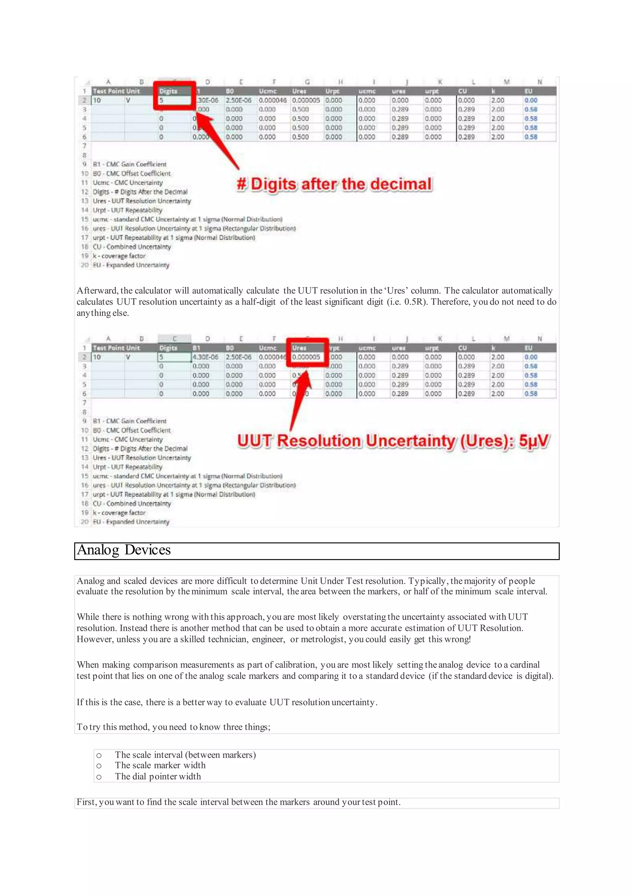 Uncertainty measurement calculation | DOCX