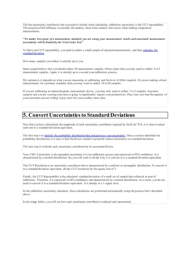 Uncertainty measurement calculation | DOCX