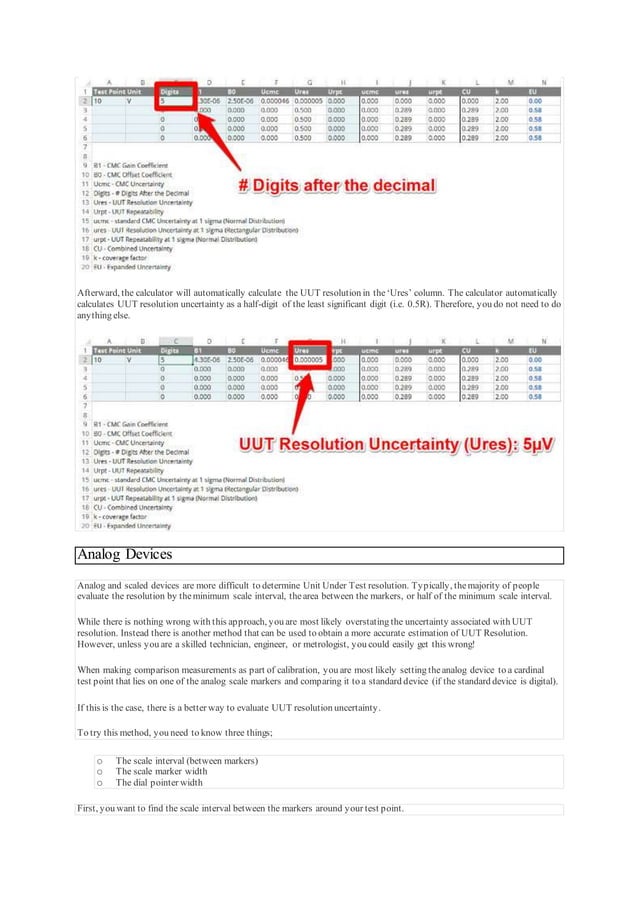 Uncertainty measurement calculation | DOCX