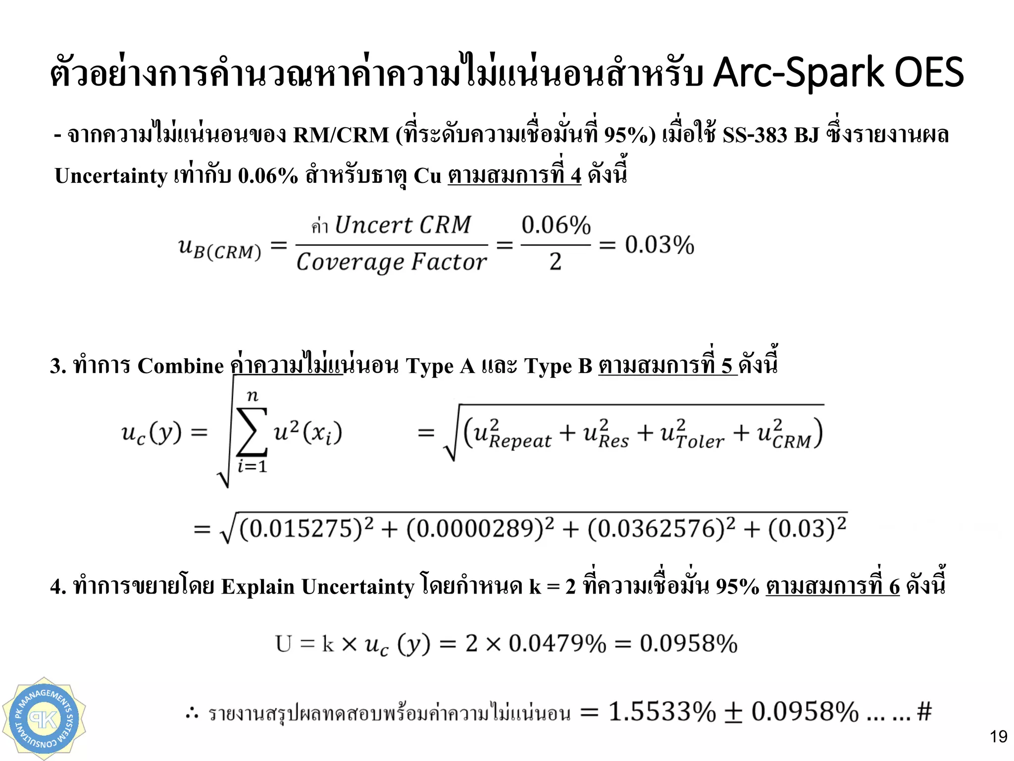 ความไม่แน่นอนของการวัด (Uncertainty of Measurements) สำหรับการวิเคราะห์ ...