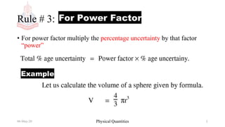 Uncertainties rules 2 | PPTX | Physics | Science