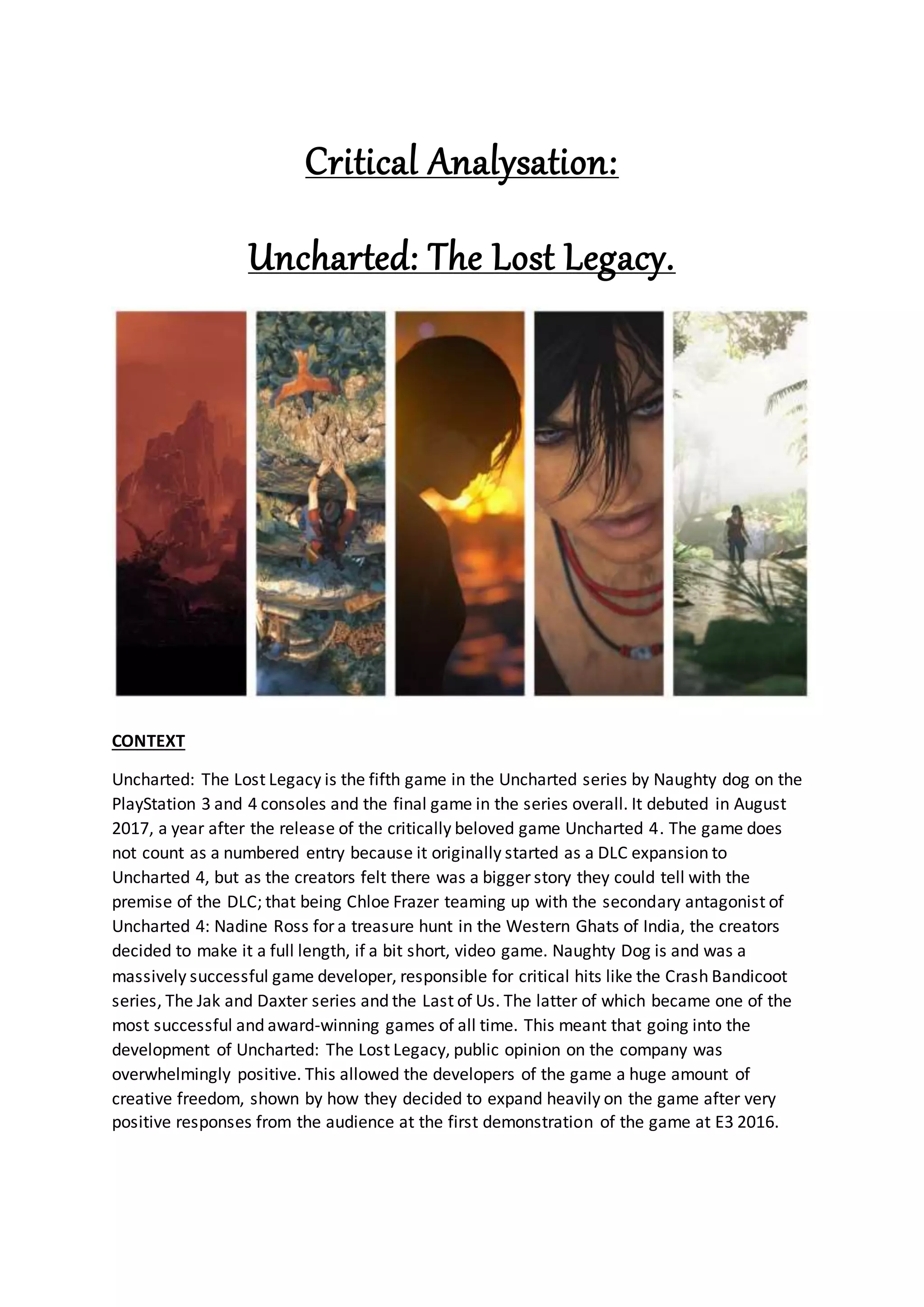 Uncharted theory task | DOCX