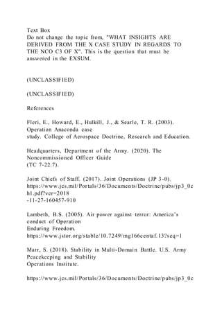 (UNCLASSIFIED) (UNCLASSIFIED) EXECUTIVE SUMMARY ES | DOCX