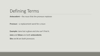 Unclear pronoun Reference | PPTX | Internet for Beginners | Internet