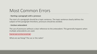 Unclear pronoun Reference | PPTX | Internet for Beginners | Internet