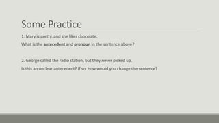 Unclear pronoun Reference | PPTX