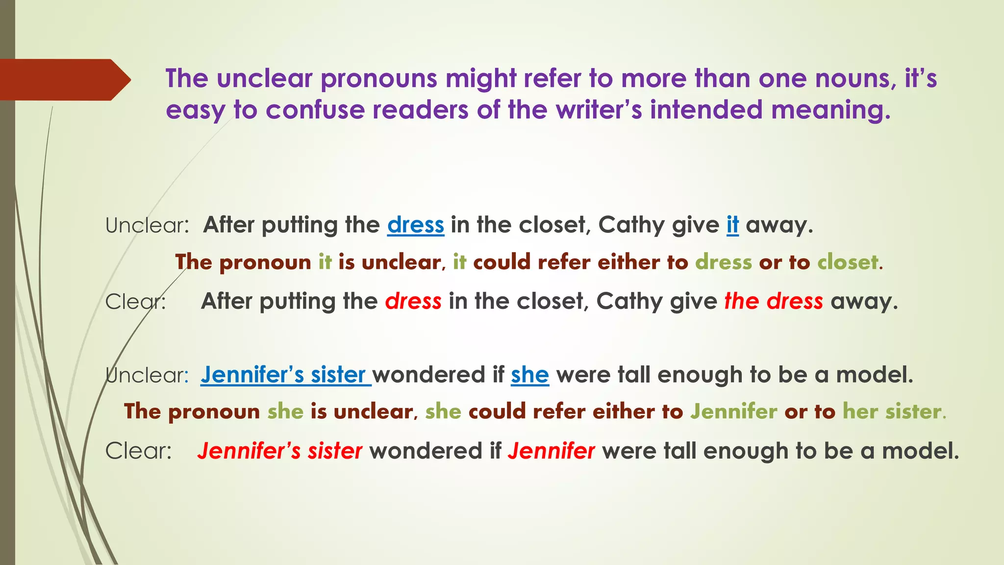 Unclear pronouns reference | PPT