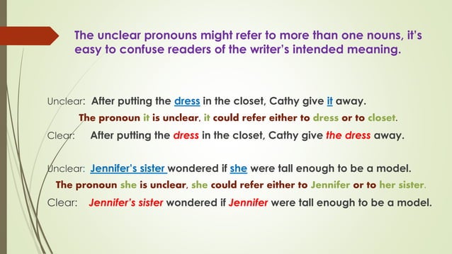 Unclear pronouns reference | PPT