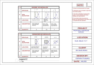 Comprehensive Architectural Plans for a 5-Bedroom Duplex in Abuja | PDF