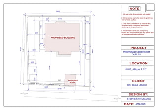 Comprehensive Architectural Plans for a 5-Bedroom Duplex in Abuja | PDF