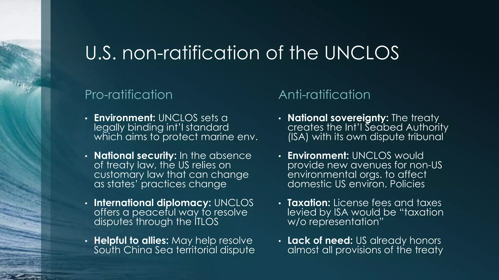 United Nations Convention on the Law of the Sea (UNCLOS) | PPTX