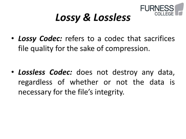 Uncompressed lossless lossy audio | PPT
