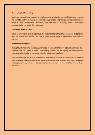 Unconditional Love.pdf | Single Life | Family and Relationships