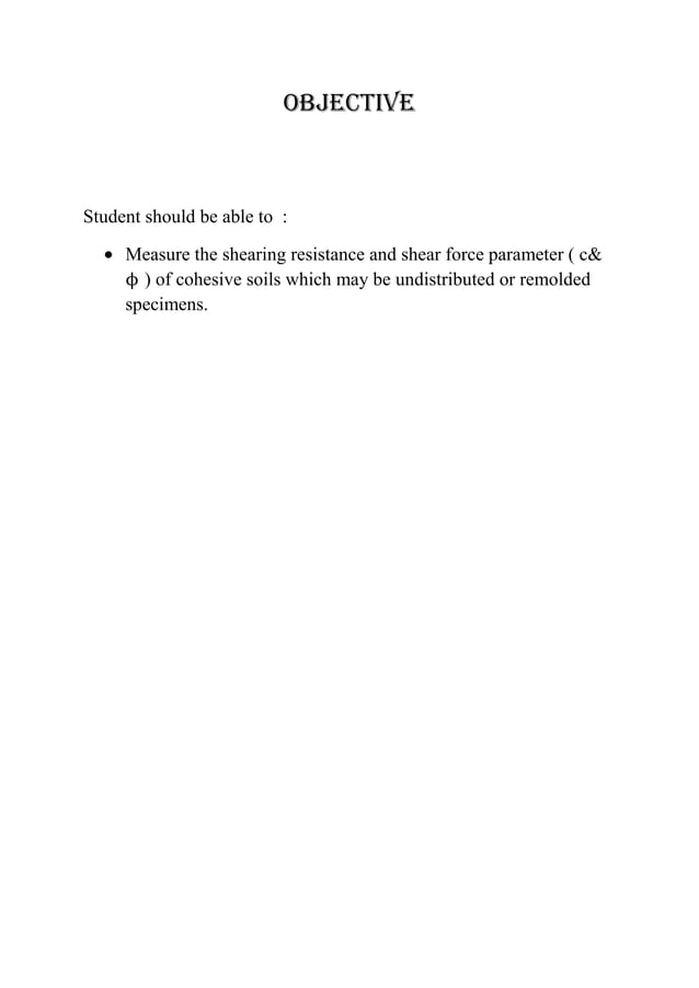 Unconfined compression test | DOCX