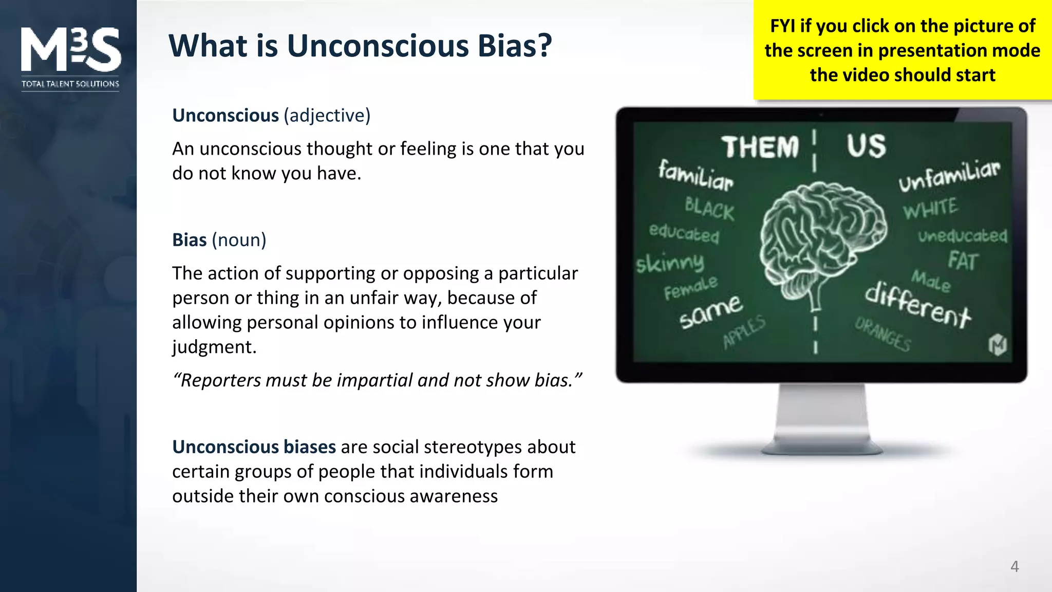 Unconscious Bias: Managing Impacts On The Recruitment Process | PPTX