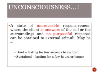 Unconsciousness. Medical Surgical Nursing pptx | PPTX