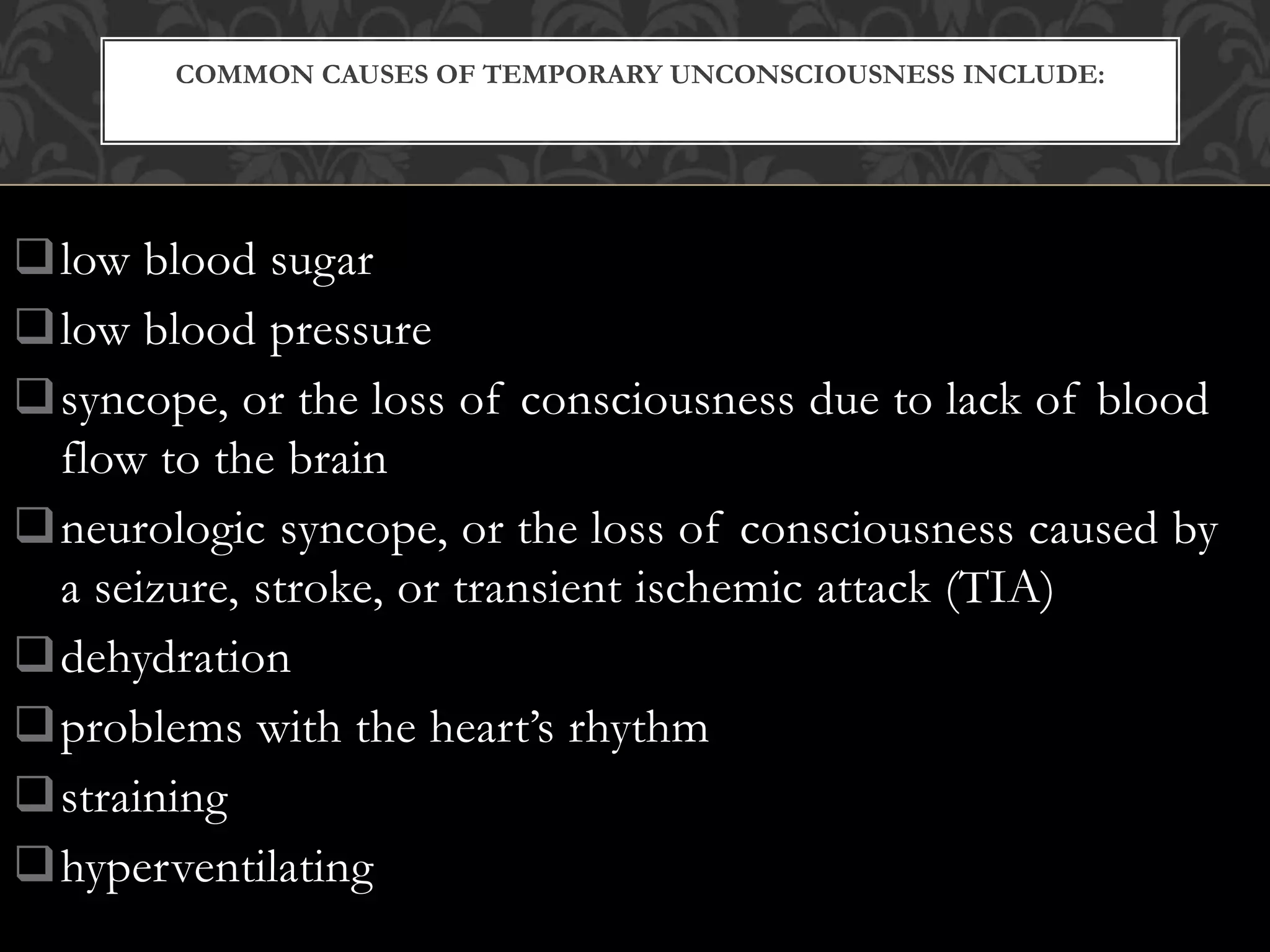 Unconsciousness | PPTX