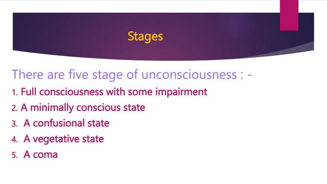 Unconsciousness, definition, etiology, clinical manifestation ...