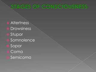 Unconsciousness final(color slides) | PPT | Brain and Nervous System ...