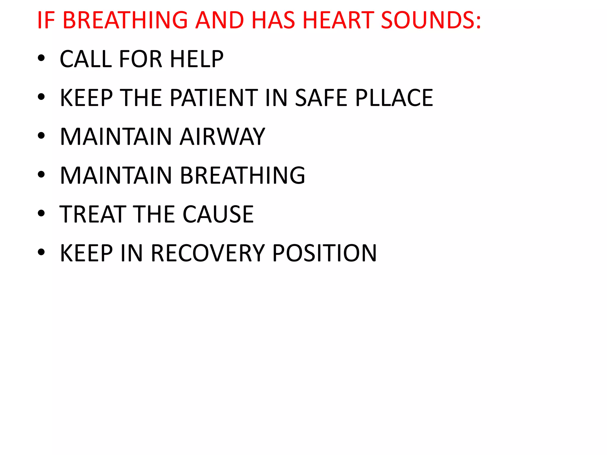 first aid management of patient with unconsciousness | PPTX