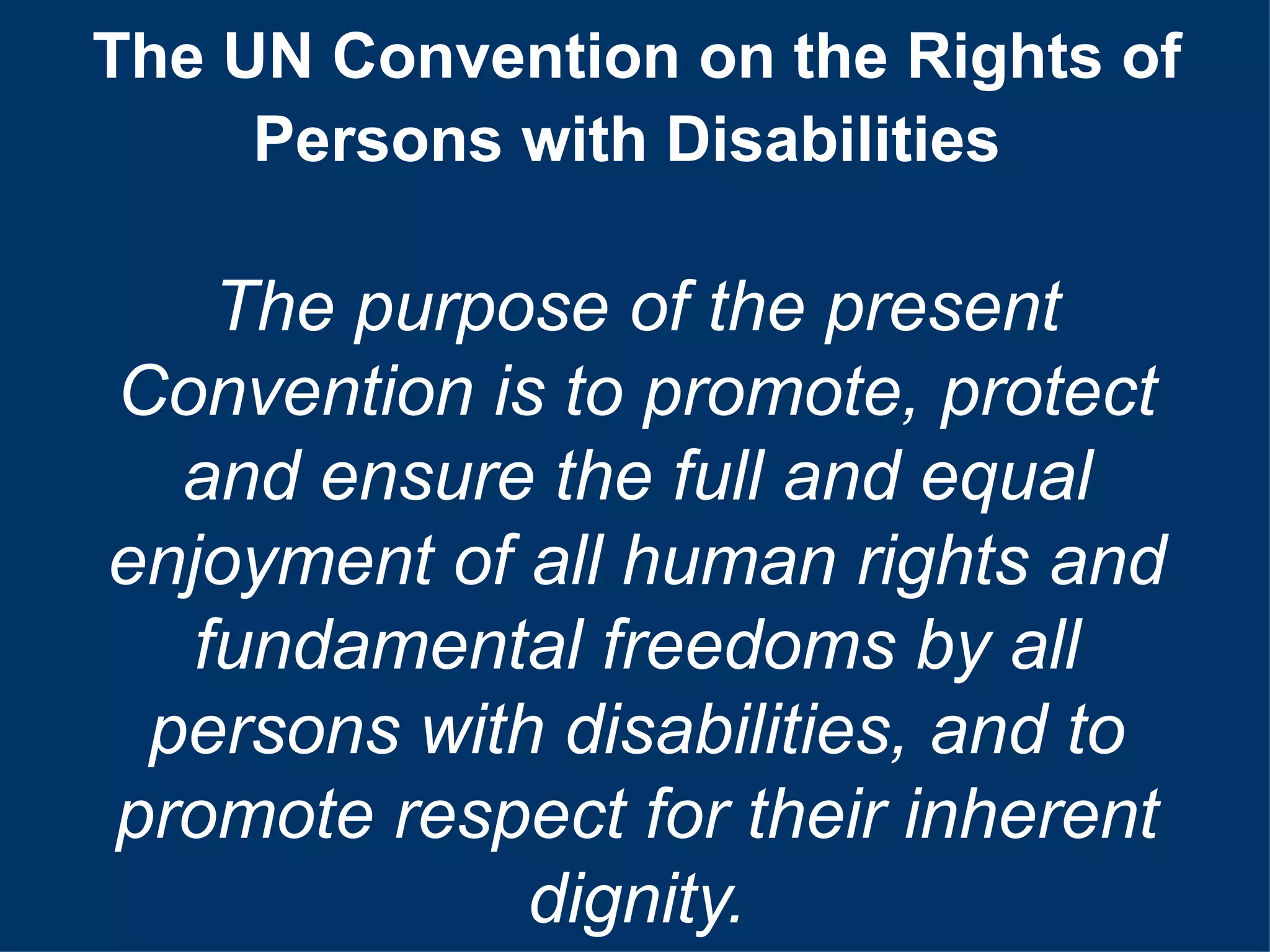 Un Convention on the rights of people with disabilities | PPT