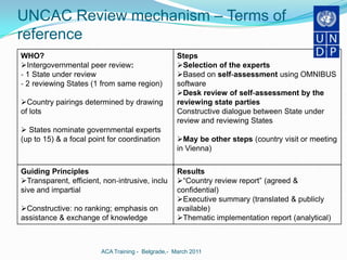 UN Convention against Corruption - Implementation Review Mechanism | PPTX