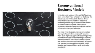 Unconventional Business Models. | PDF