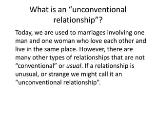 Unconventional relationships | PPTX