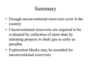 Unconventional reservoirs | PPTX