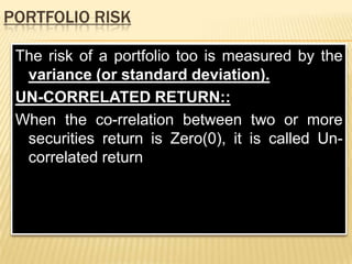 Uncorrelated return | PPTX