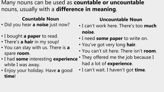 Uncountable nouns | PPT