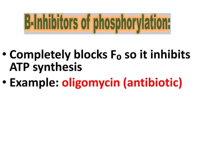 Uncouplers of oxidative phosphorylation | PPTX