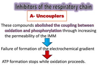 Uncouplers of oxidative phosphorylation | PPTX