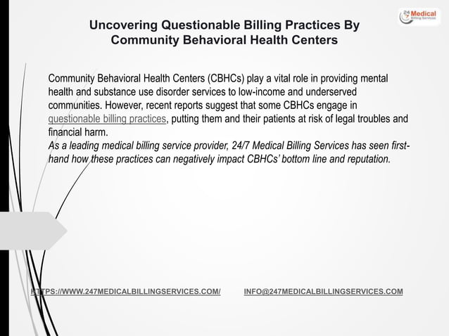 Uncovering Questionable Billing Practices By Community Behavioral ...