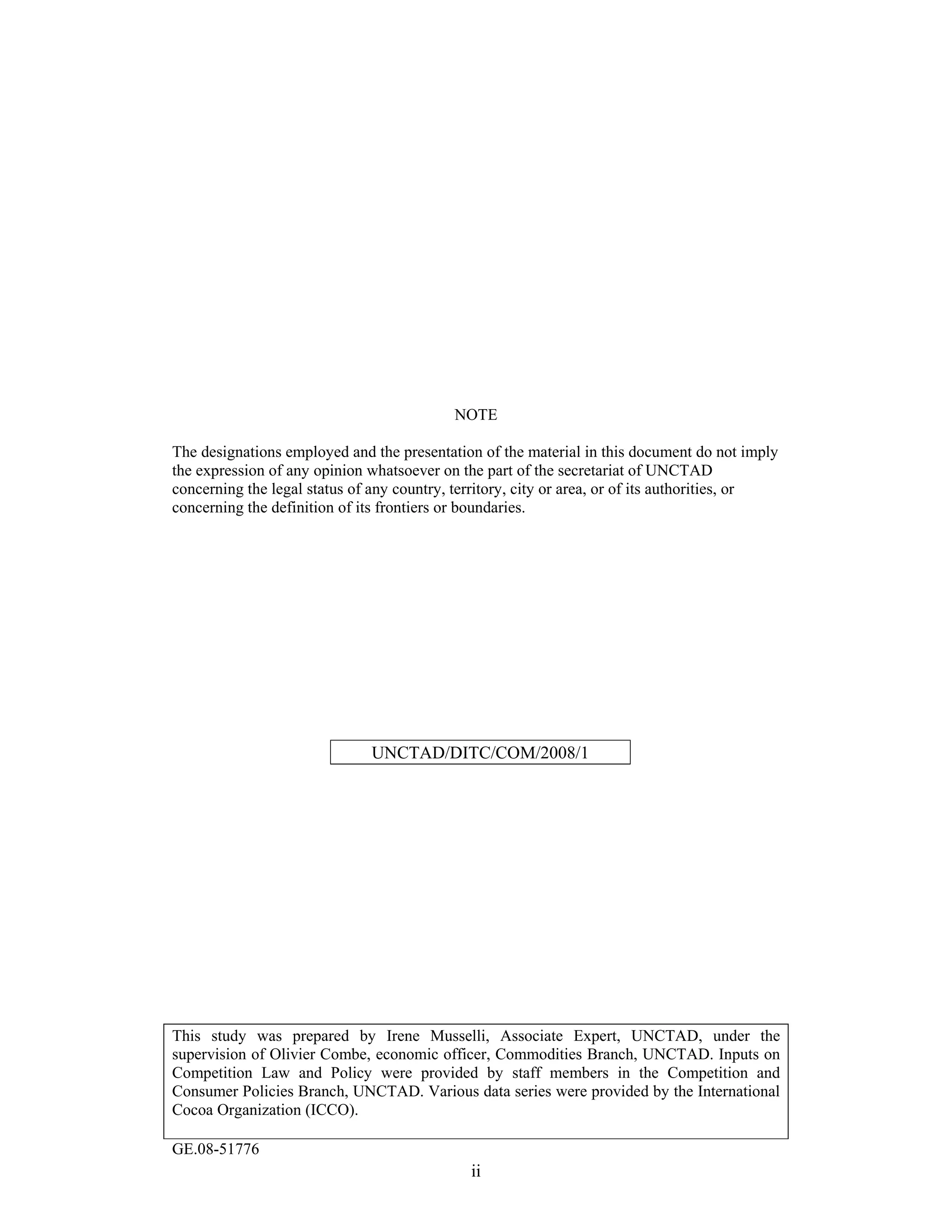 UNCTAD ¬ cocoa study industry structures and competition | PDF