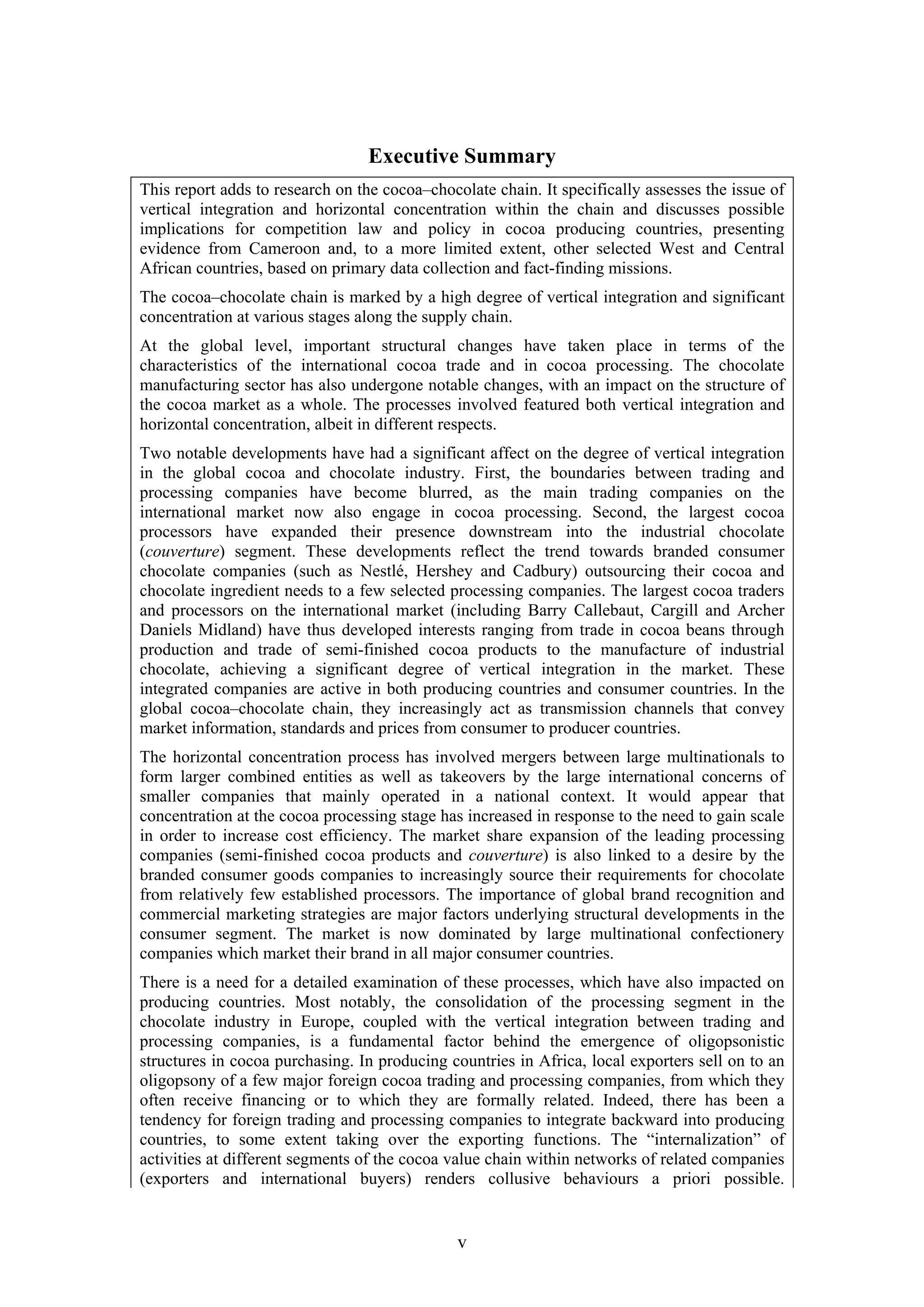 UNCTAD ¬ cocoa study industry structures and competition | PDF