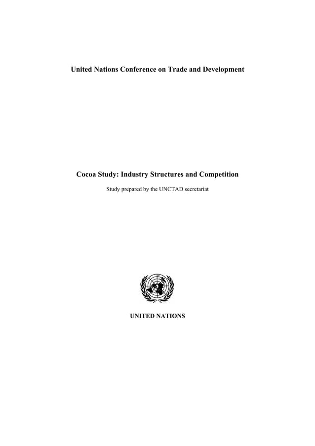 UNCTAD ¬ cocoa study industry structures and competition | PDF ...