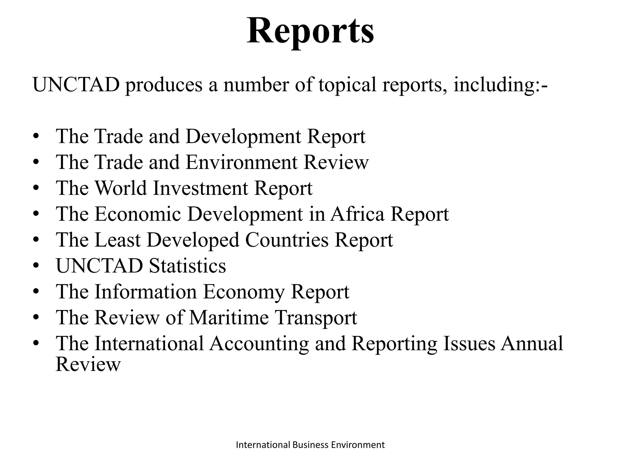 UNCTAD (IBE) | PPTX