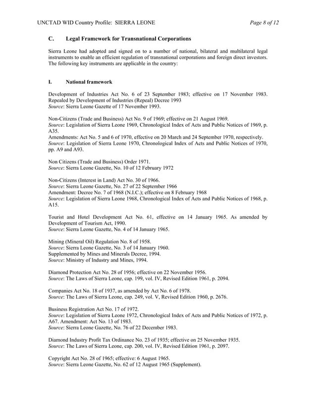 Unctad sl fdi statistics 2006 | PDF