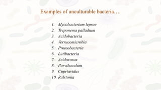 Unculturable micro organisms.pptx microbiology | PPTX