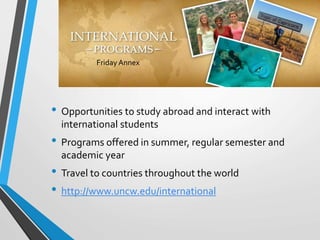 UNCW Campus Resources | PPTX | Undergraduate Education | College Education