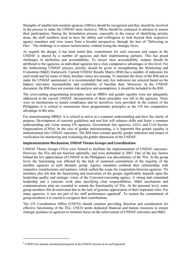 UNDAF Lessons Learned Executive Summary | PDF