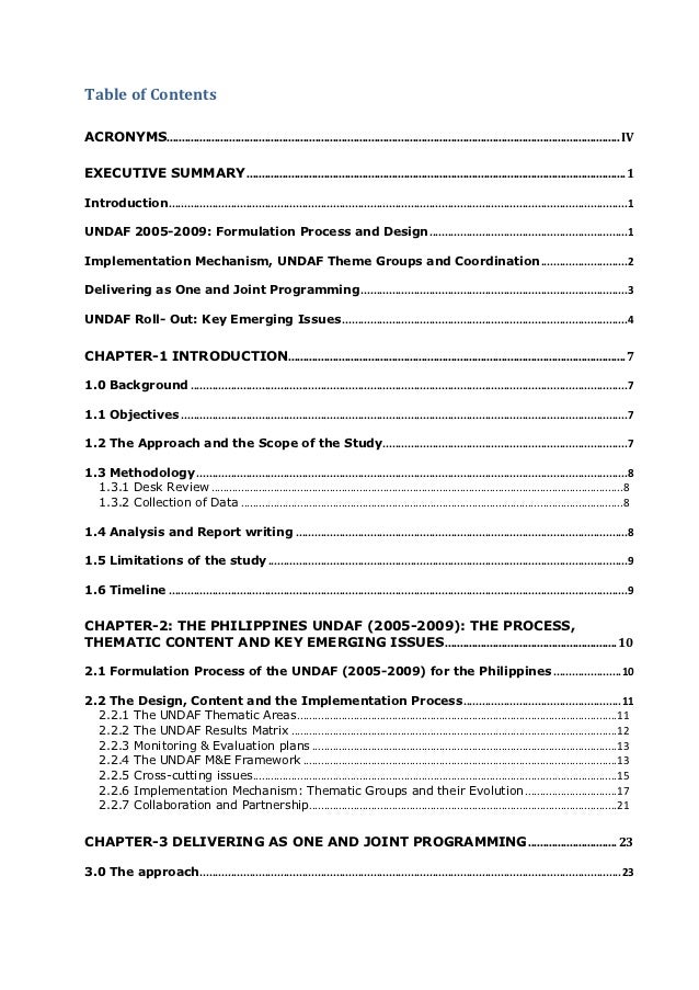 UNDAF Lessons Learned Executive Summary