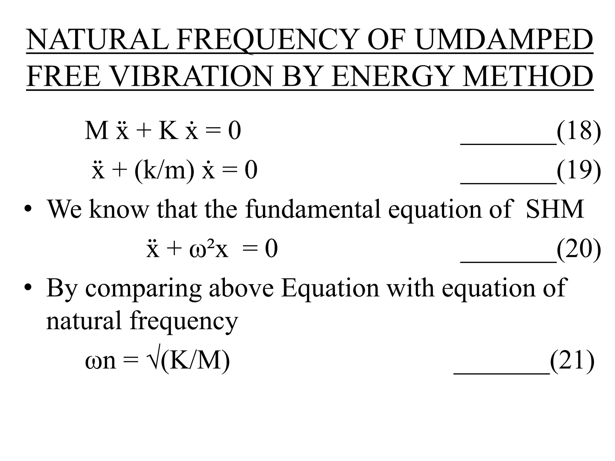 Undamped Free Vibration | PPTX
