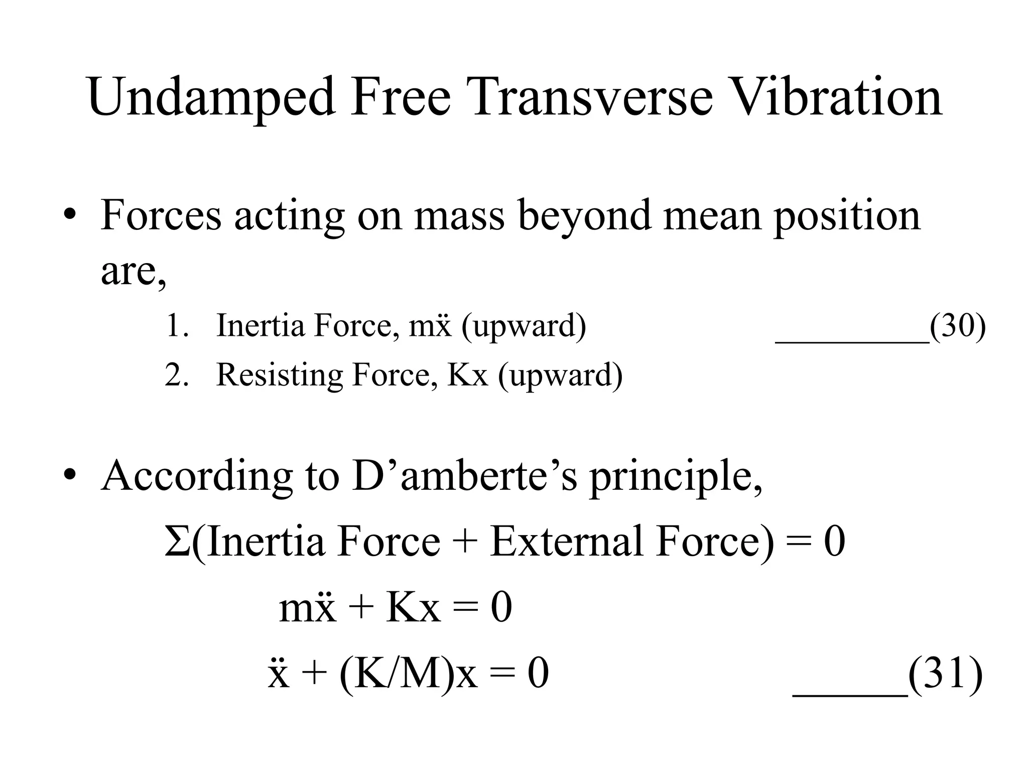 Undamped Free Vibration | PPTX