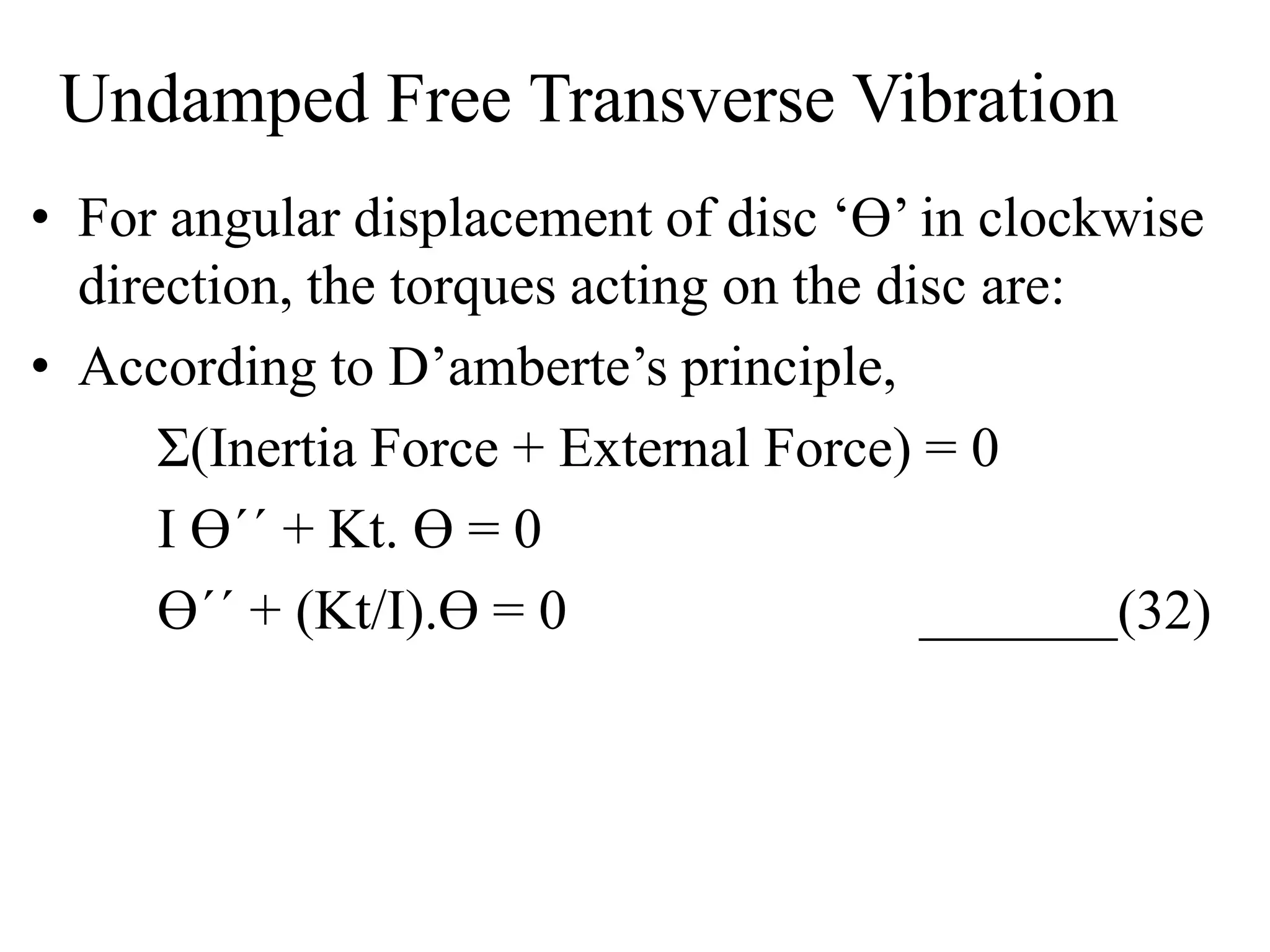 Undamped Free Vibration | PPTX